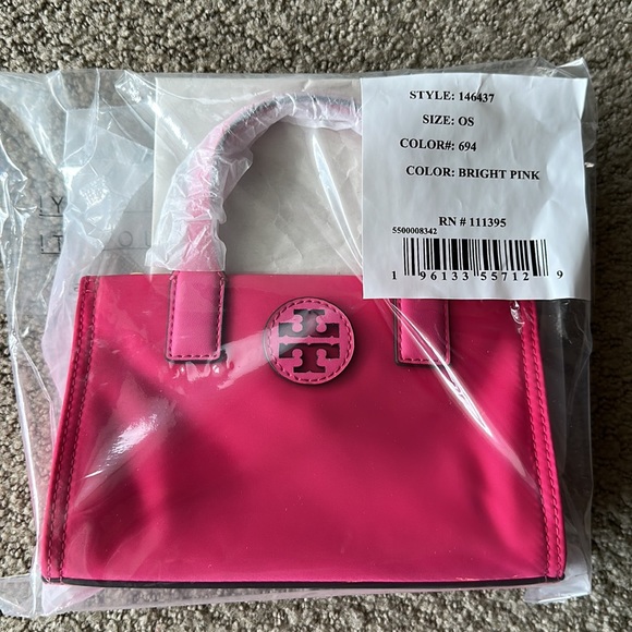 Tory Burch | Bags | Tory Burch Ella Nylon Mini Tote Bright Pink Nwt ...